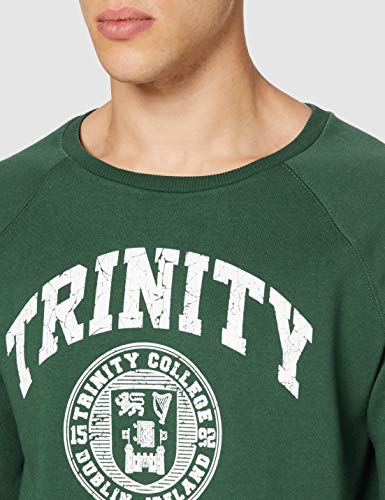 Bottle Green and White Trinity College Dublin Ireland Seal Sweatshirt (Green, XX-Large)