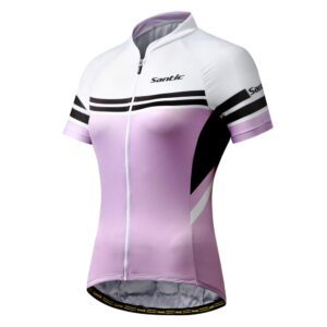 santic women's full-zip short sleeve cycling jersey