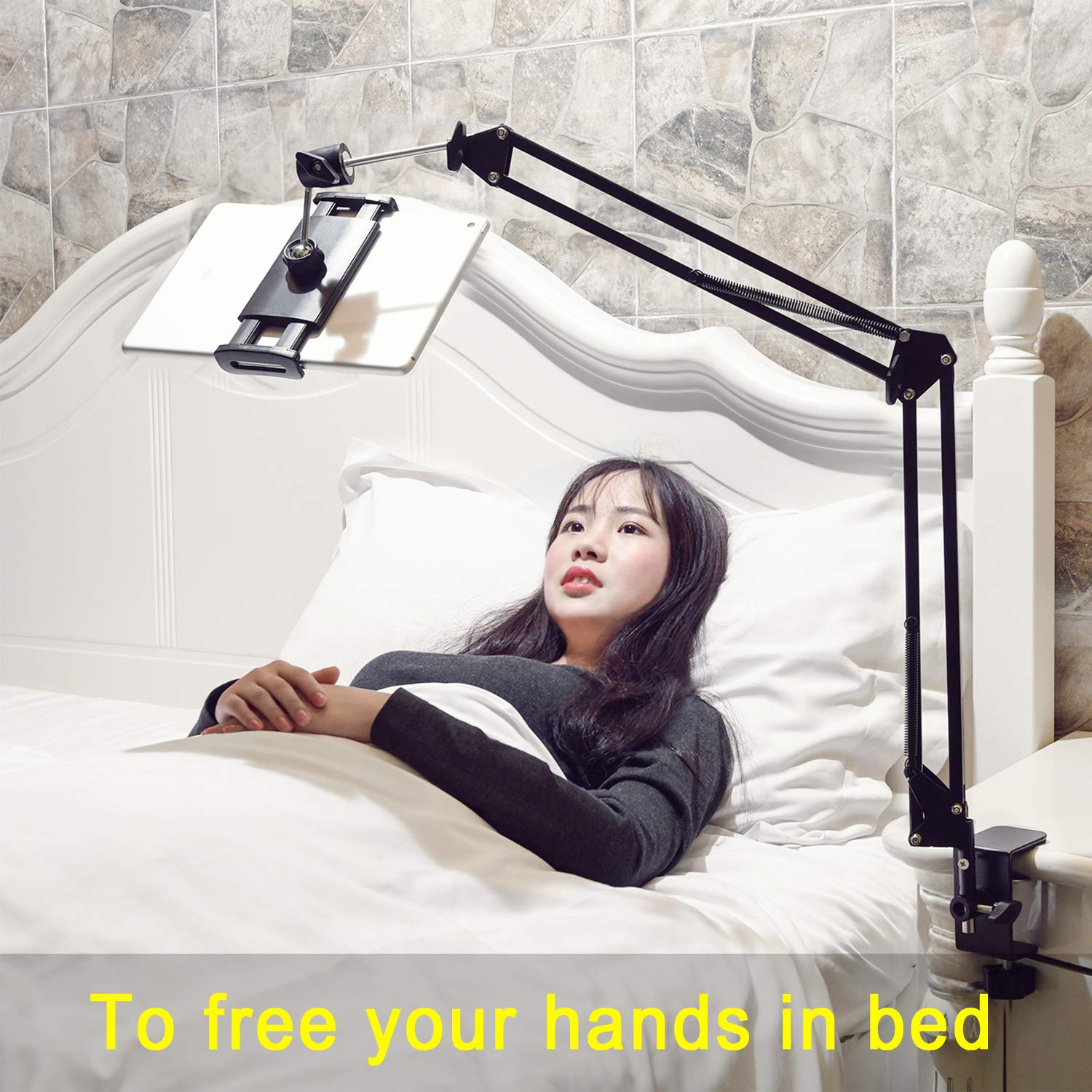 SAMHOUSING Tablet Stand for Bed,360 Degree Rotating Bed Tablet Mount Holder Stand with Aluminum Arm for iPad,iPhoneXS,N-Switch, Amazon Kindle Fire,or Other 4~11 inch Devices