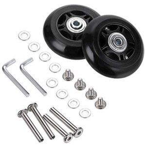 f-ber luggage suitcase wheels replacement kit 68x24mm/2.68"x0.94" w/ 6mm abec 608zz inline outdoor skate replacement wheels, set of (2) wheels (od:68 w:24 id:6 axles:35&40)