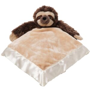 bearington baby speedster snuggler, 15 inch sloth plush stuffed animal security blanket lovey for babies