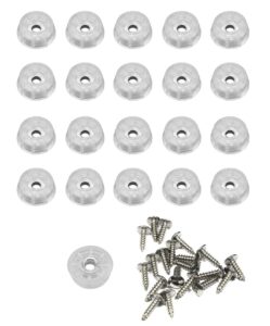 20 small clear round rubber feet w/screws- .250 h x .671 d - made in usa - food safe cutting boards electronics crafts #