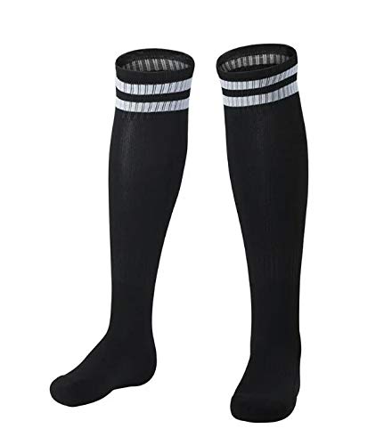 2 Pairs Soccer Shin Guards & 2 Pairs Soccer Socks for Adults and Teenagers, Protective Gear Soccer Equipment for Kids, Boys, Girls Over 12 Years Old