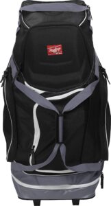 rawlings | r1502 wheeled catcher's bag | baseball/softball | black