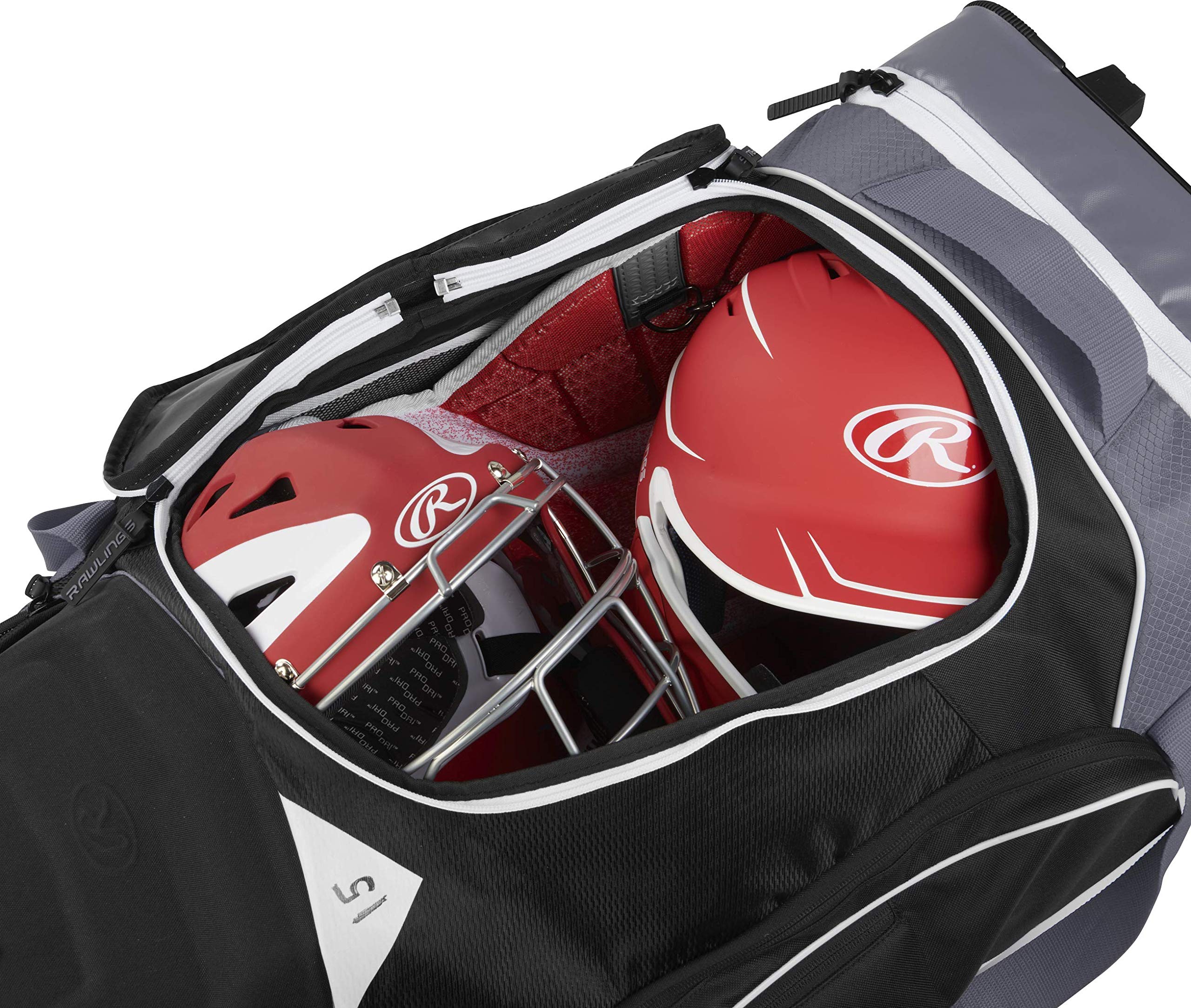 Rawlings | R1502 Wheeled Catcher's Bag | Baseball/Softball | Black