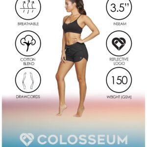 Colosseum Active Women's Simone Cotton Blend Yoga and Running Short (Black, Medium)