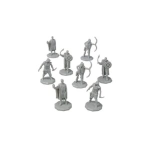 monster protectors 8 unpainted fantasy bandit mini figures- all unique designs- 1" hex-sized compatible with dnd dungeons and dragons & pathfinder and all rpg tabletop games