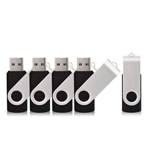 flash drive, usb drive 5 x 16 gb usb flash drive 16 gb thumb drive memory stick swivel keychain design mixcolor (16gb5) (mixcolor5)