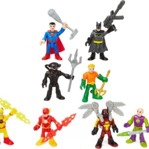 Fisher-Price Imaginext DC Super Friends Batman Toy Super-Hero Showdown Figure Set, Superman Aquaman The Flash, Preschool Kids Ages 3+ Years