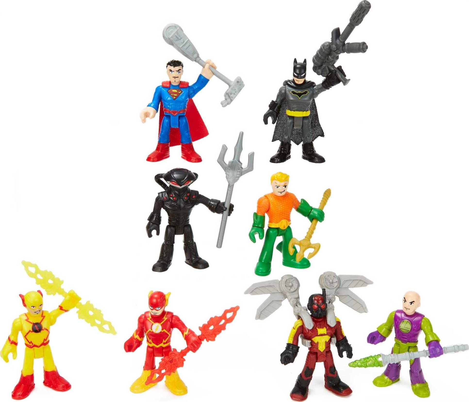 Fisher-Price Imaginext DC Super Friends Batman Toy Super-Hero Showdown Figure Set, Superman Aquaman The Flash, Preschool Kids Ages 3+ Years