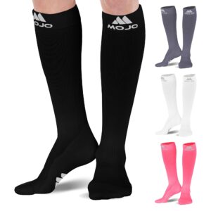 mojo compression socks premier socks - premium recovery & performance, 20-30 mmhg coolmax material - medical grade for men & women - enhance circulation & decrease swelling - 1 pair