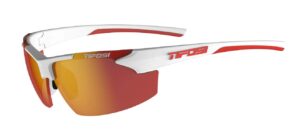 tifosi optics track sunglasses (white/red, smoke red)