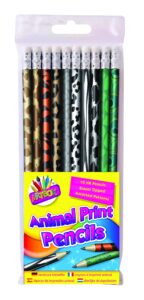 art box 10 animal print hb pencils, various, 220mm by 83mm by 10mm