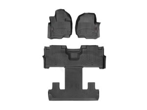 weathertech custom fit floorliners for expedition, navigator - full set (441295-1-4), black