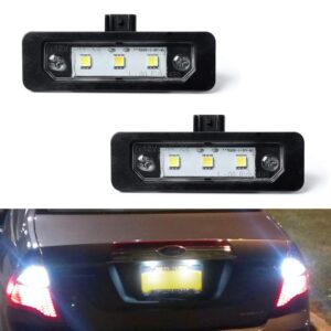 gempro license plate light, 2pcs led license plate tag lamp assembly for ford mustang focus fusion flex taurus lincoln mercury lincoln