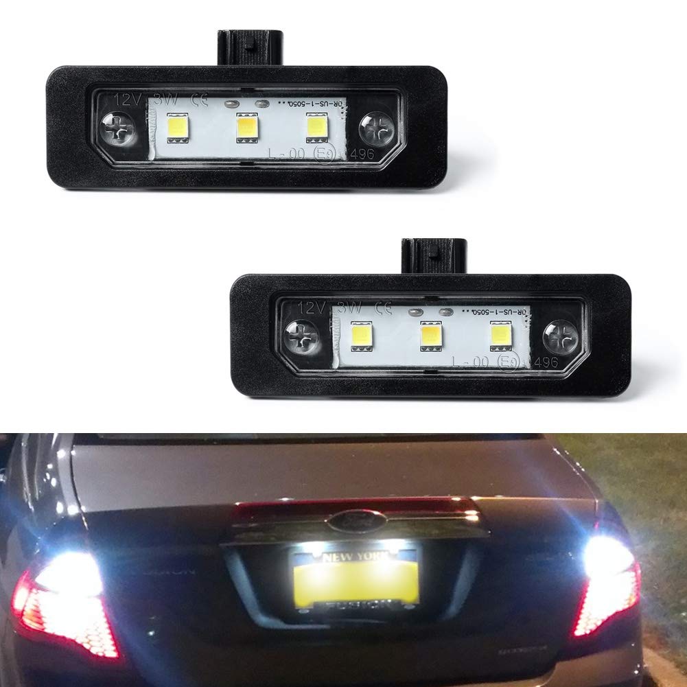 Gempro License Plate Light, 2Pcs LED License Plate Tag Lamp Assembly For Ford Mustang Focus Fusion Flex Taurus Lincoln Mercury Lincoln