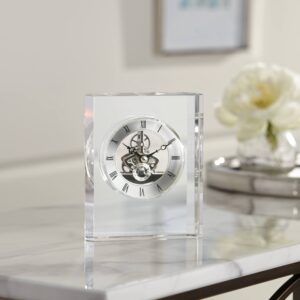 dahlia studios aimee 6" high rectangular crystal table clock