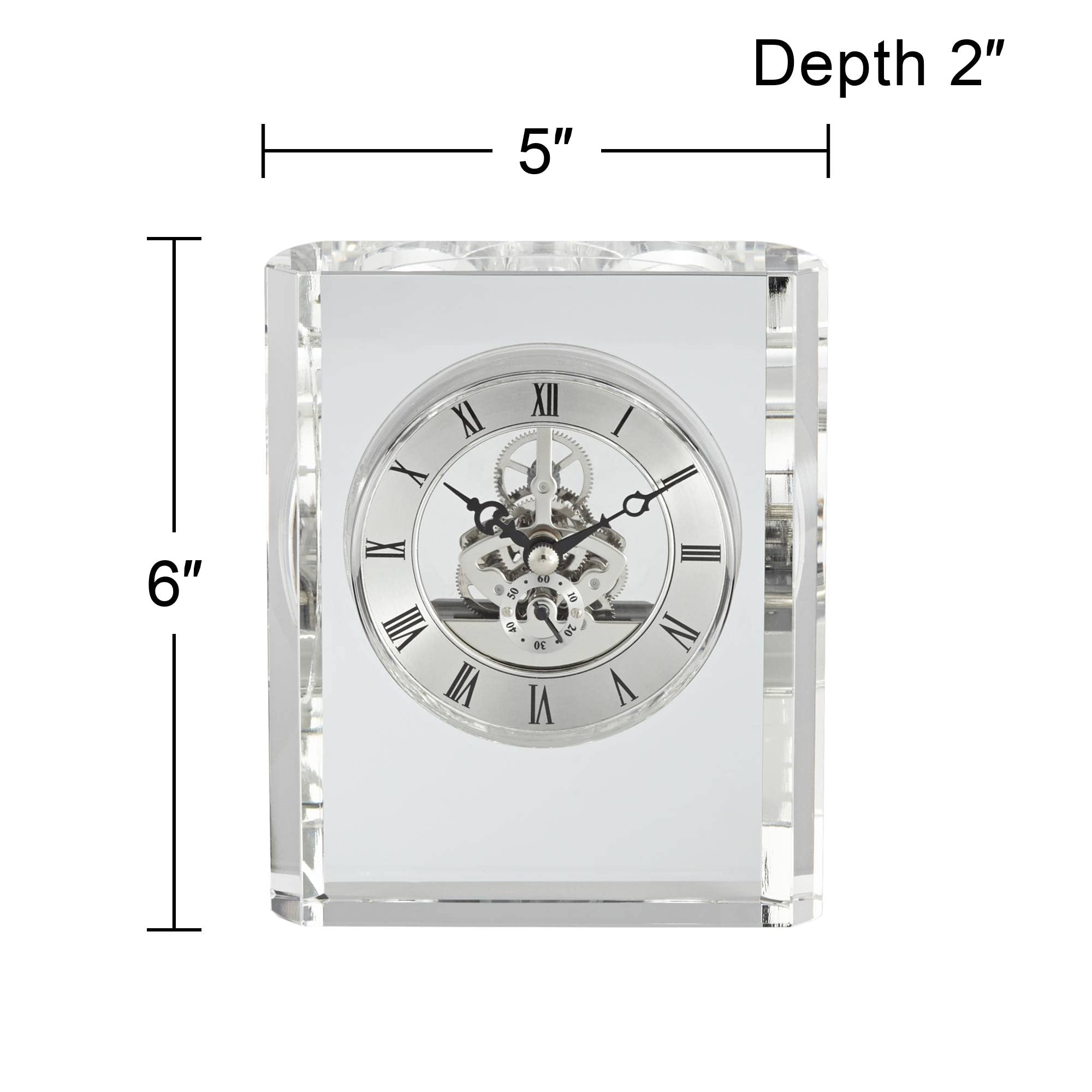 Dahlia Studios Aimee 6" High Rectangular Crystal Table Clock