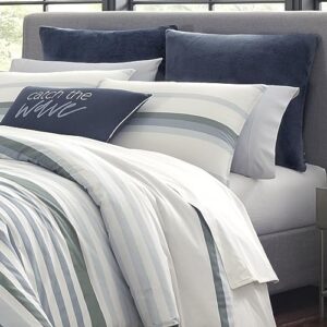 Nautica - King Size Comforter Set, Cotton Reversible Bedding with Matching Shams, Home Decor for All Seasons (Lansier Grey, King)