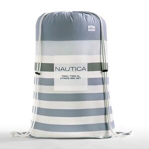 Nautica - King Size Comforter Set, Cotton Reversible Bedding with Matching Shams, Home Decor for All Seasons (Lansier Grey, King)