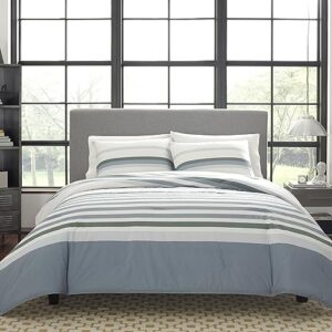 Nautica - King Size Comforter Set, Cotton Reversible Bedding with Matching Shams, Home Decor for All Seasons (Lansier Grey, King)