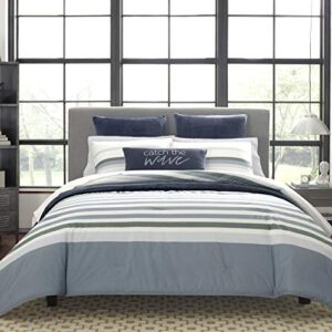 Nautica - King Size Comforter Set, Cotton Reversible Bedding with Matching Shams, Home Decor for All Seasons (Lansier Grey, King)