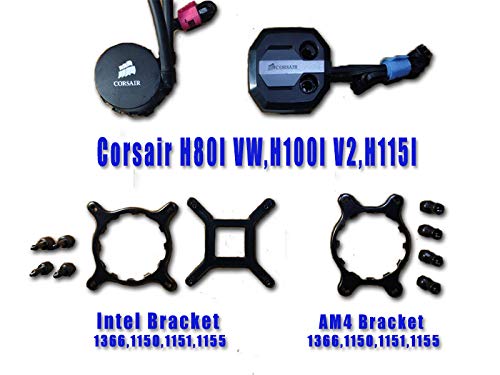 Intel 1366 1150 1151 1155 Socket Mounting Bracket Kit for Corsair Hydro Water Series for H80I VW,H100I V2,H115I INTELB