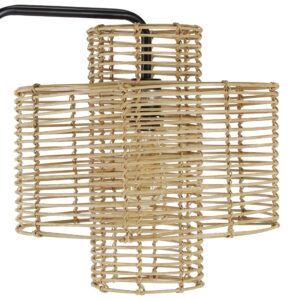 Cyndi 70" Hangover Floor Lamp with Woven Rattan Shade, Black