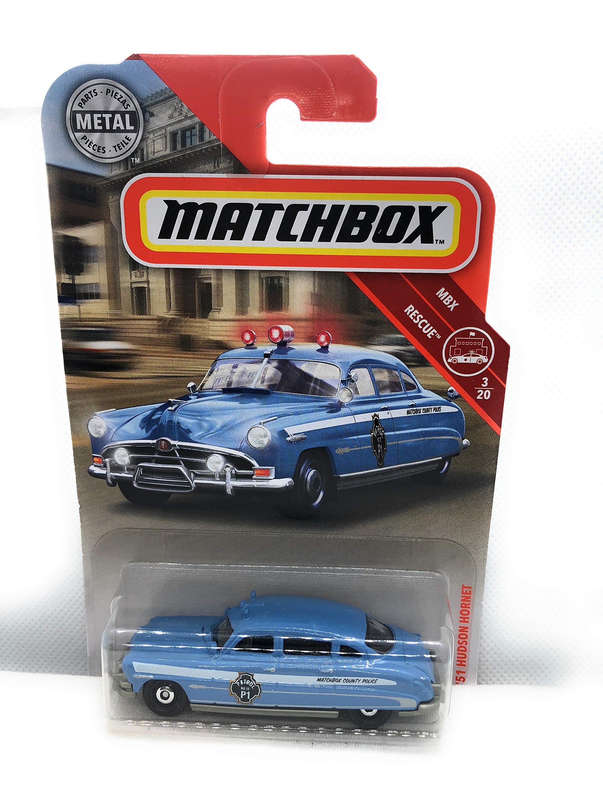 Matchbox 2019 MBX Rescue '51 Hudson Hornet 57/100, Blue-Gray