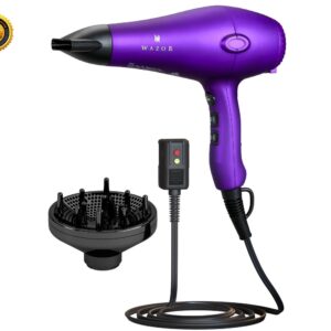 Purple Professional Light Weight Hair Dryer 1875W Tourmaline Ceramic Negative Ionic Blow Dryer with Diffuser & Concentrator & Comb