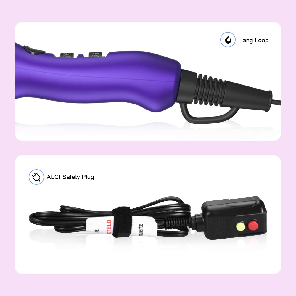 Purple Professional Light Weight Hair Dryer 1875W Tourmaline Ceramic Negative Ionic Blow Dryer with Diffuser & Concentrator & Comb