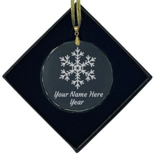 lasergram christmas ornament, snowflake, personalized engraving included (round shape)