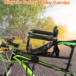 Lixada Bicycle Baby Seat Kids Child Safety Carrier Front Seat Saddle Cushion with Back Rest Foot Pedals (Type 2)