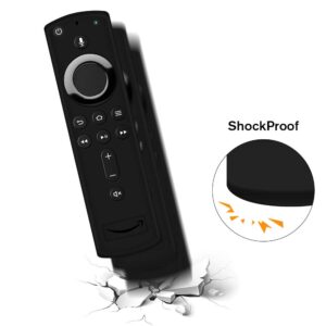 Remote Case/Cover for Fire TV Stick 4K, Protective Silicone Holder Lightweight [Anti Slip] ShockProof for Fire TV Cube/Fire TV(3rd Gen) Compatible with All-New 2nd Gen Alexa Voice Remote Control-Black