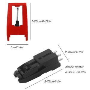 Set of 5 Vinyl Record Player Turntable Cartridge with Universal Replacement Stylus Needles, DaKuan 1pcs Turntable Record Player Cartridge & 4pcs Needle Stylus for LP Phonograph Record Player