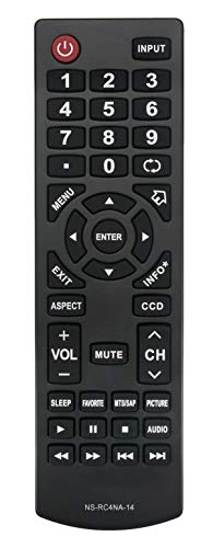 NS-RC4NA-14 Replace Remote Control Compatible with Insignia TV LCD HDTV NS-42D510NA15 NS-24D510NA15 NS-28E200NA14 NS-32D510NA15 NS-46D400NA14 NS-46E440NA14 NS-55D440NA14 NS-32E400NA14 NS-39D400NA14