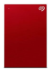 seagate 5tb backup plus portable high-capacity external hard drive + 1yr myliocreate + 2mo adobe cc photography, red (sthp5000403)