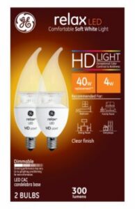 ge lighting 234670 4w soft white cac led light bulb - clear44; pack of 2