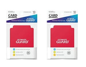 2 packs ultimate guard red card dividers (10) standard size individual pack