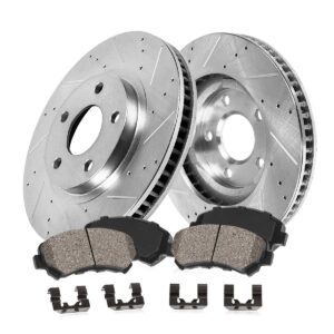 callahan cds02816 front 325mm d/s 5 lug [2] rotors + ceramic brake pads + clips [fit ford explorer flex taurus mkt mks]