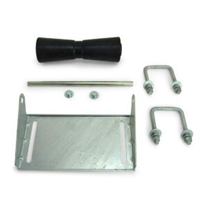 sturdy built 12 inch black rubber boat trailer keel roller and bracket kit for 3x3 cross members