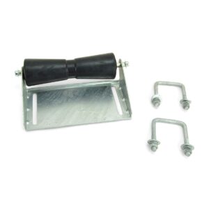 Sturdy Built 12 inch Black Rubber Boat Trailer Keel Roller and Bracket Kit for 3x3 Cross Members