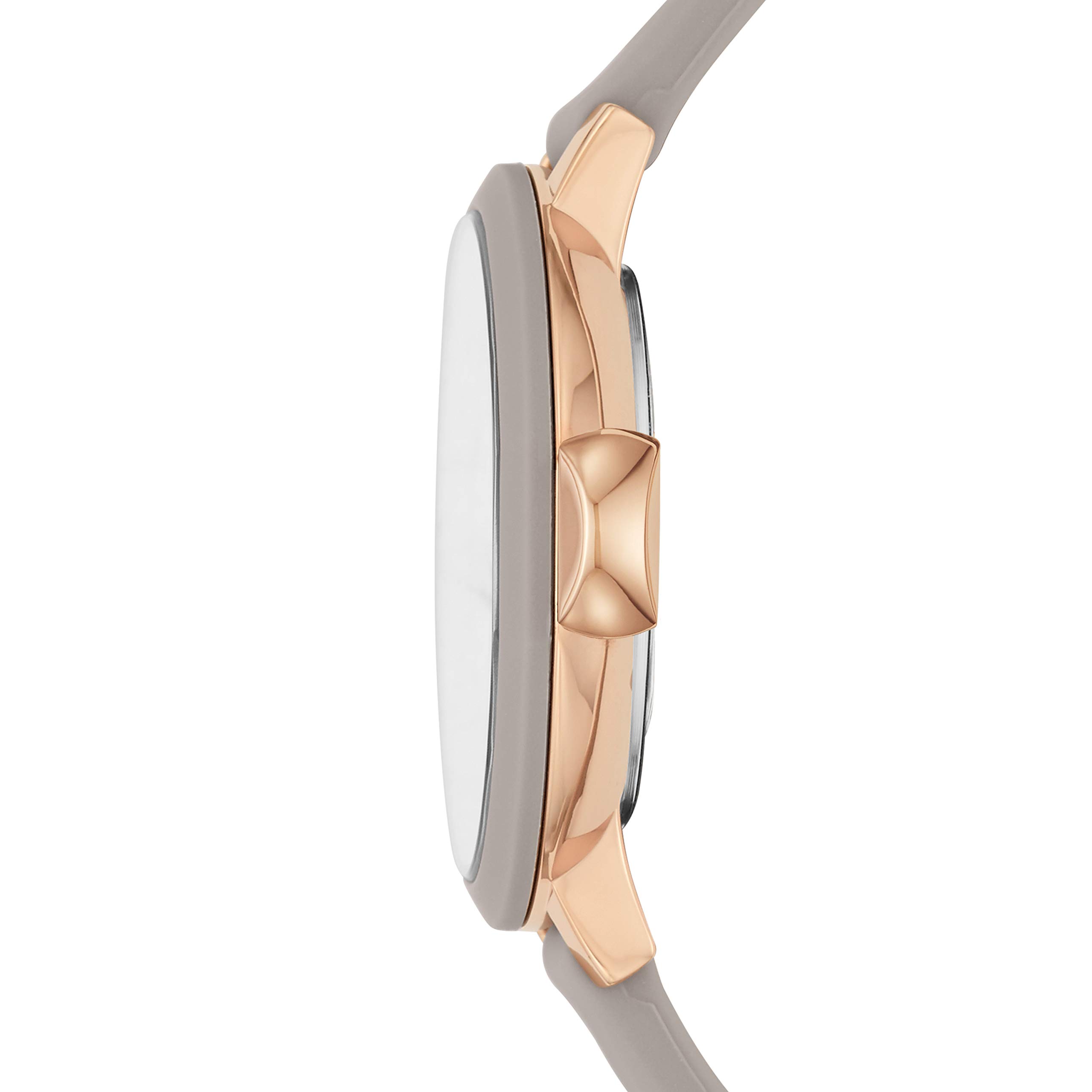 Kate Spade New York Women's Park Row Quartz Metal and Silicone Three-Hand Watch, Color: Taupe/Rose Gold (Model: KSW1519)