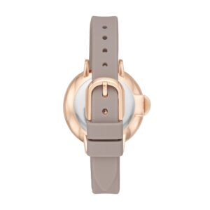 Kate Spade New York Women's Park Row Quartz Metal and Silicone Three-Hand Watch, Color: Taupe/Rose Gold (Model: KSW1519)