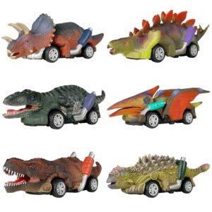 dinobros dinosaur toy pull back cars,6 pack dino toys for 3 year old boys girls and toddlers,boy toys age 3,4,5 and up,pull back toy cars,dinosaur games with t-rex