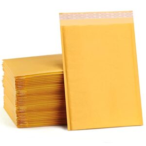 ucgou kraft bubble mailers 9.5x14.5 inch 25 pack yellow padded envelopes #4 large mailing packages self sealing tear resistant boutique bulk mail shipping bags for clothes makeup supplies