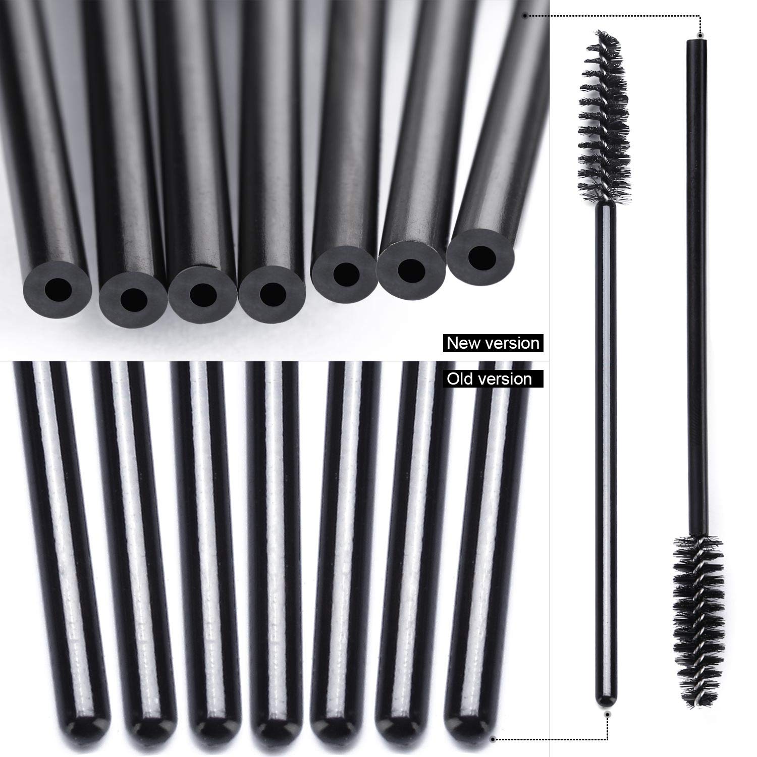 Tbestmax 200 Disposable Mascara Wand Eyebrow Brushes Spoolies Applicator for Eyelash Extension Makeup Kits