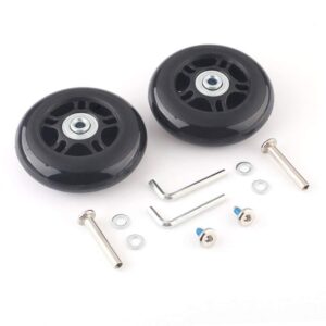 Ricrrover Luggage Suitcase Wheels Replacement Kit OD 90 * 24mm/3.54 * 0.94in w/ 6mm abec 608zz skate Inline Outdoor Skate Wheels, Set of (2) Wheels (OD:90 W:24 ID:6 Axles:35/40mm)