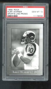 1999 roox sports lines promo kurt warner graded rookie football card psa 10 gem