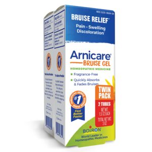 boiron arnicare bruise gel for relief of bruise pain, muscle swelling, soreness, and discoloration - non-greasy and fragrance-free - 1.5 ounce (pack of 2)